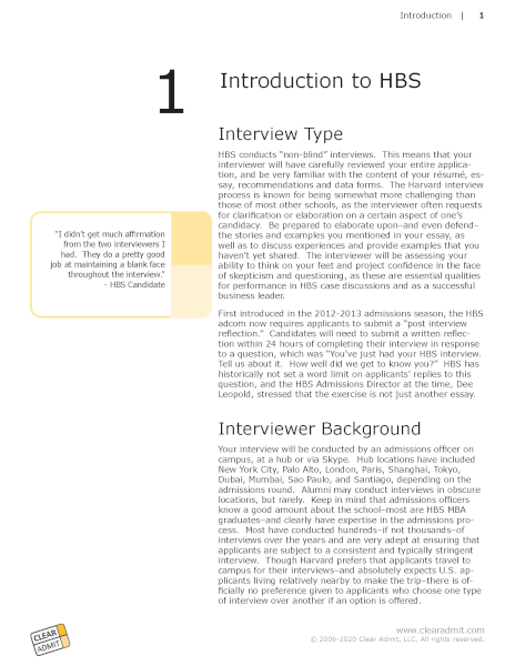 Interview Guide - Harvard Business School