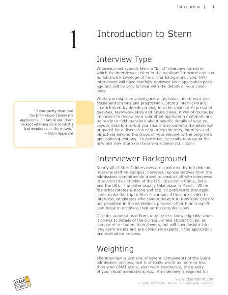 MBA Interview Guide - NYU Stern School of Business