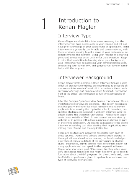 MBA Interview Guide - Kenan-Flagler Business School