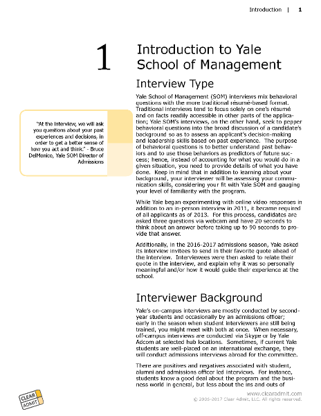 Interview Guide - Yale School of Management